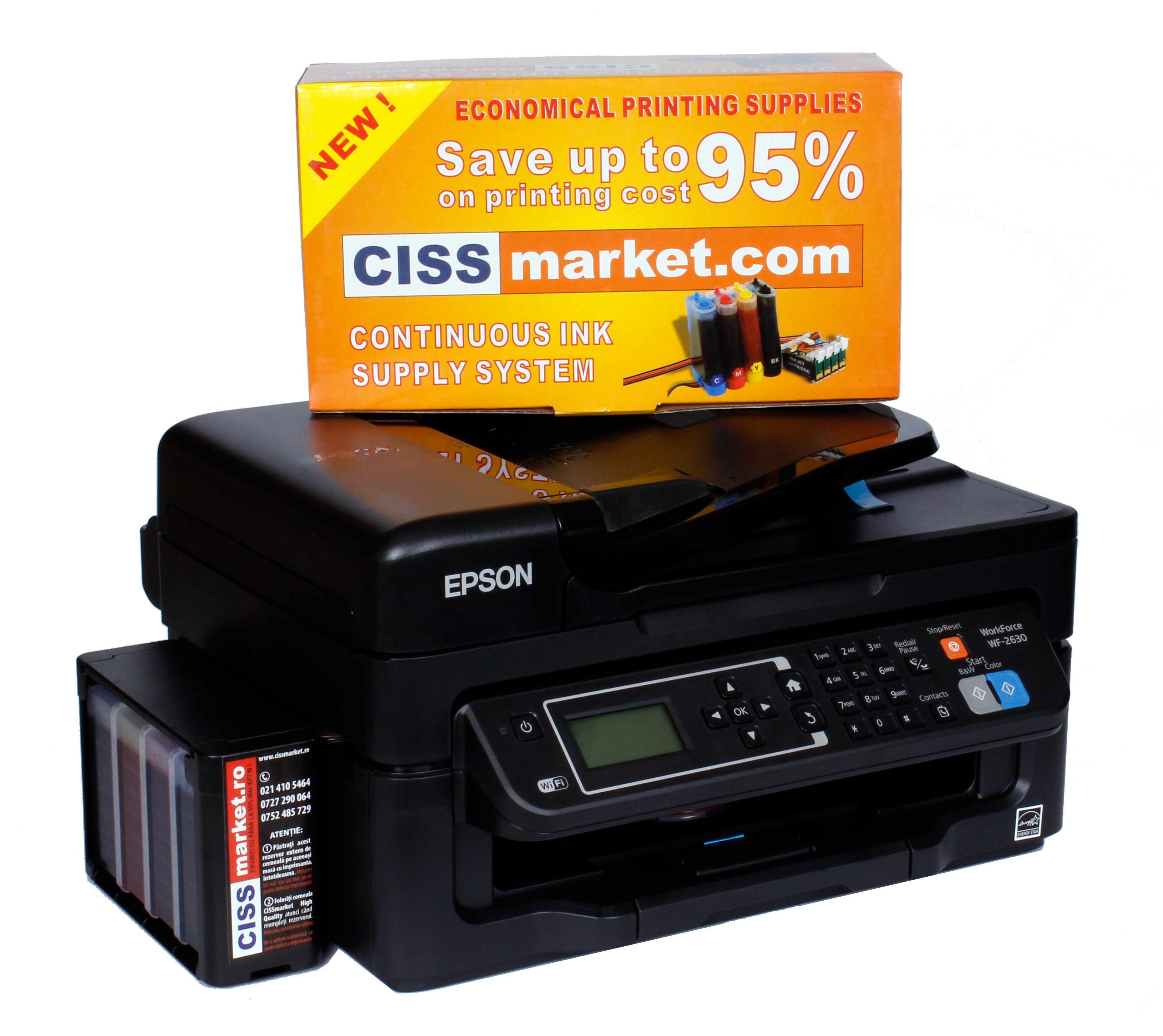 Epson WorkForce WF-2750DWF cu CISS, Duplex, ADF, Fax, WiFi