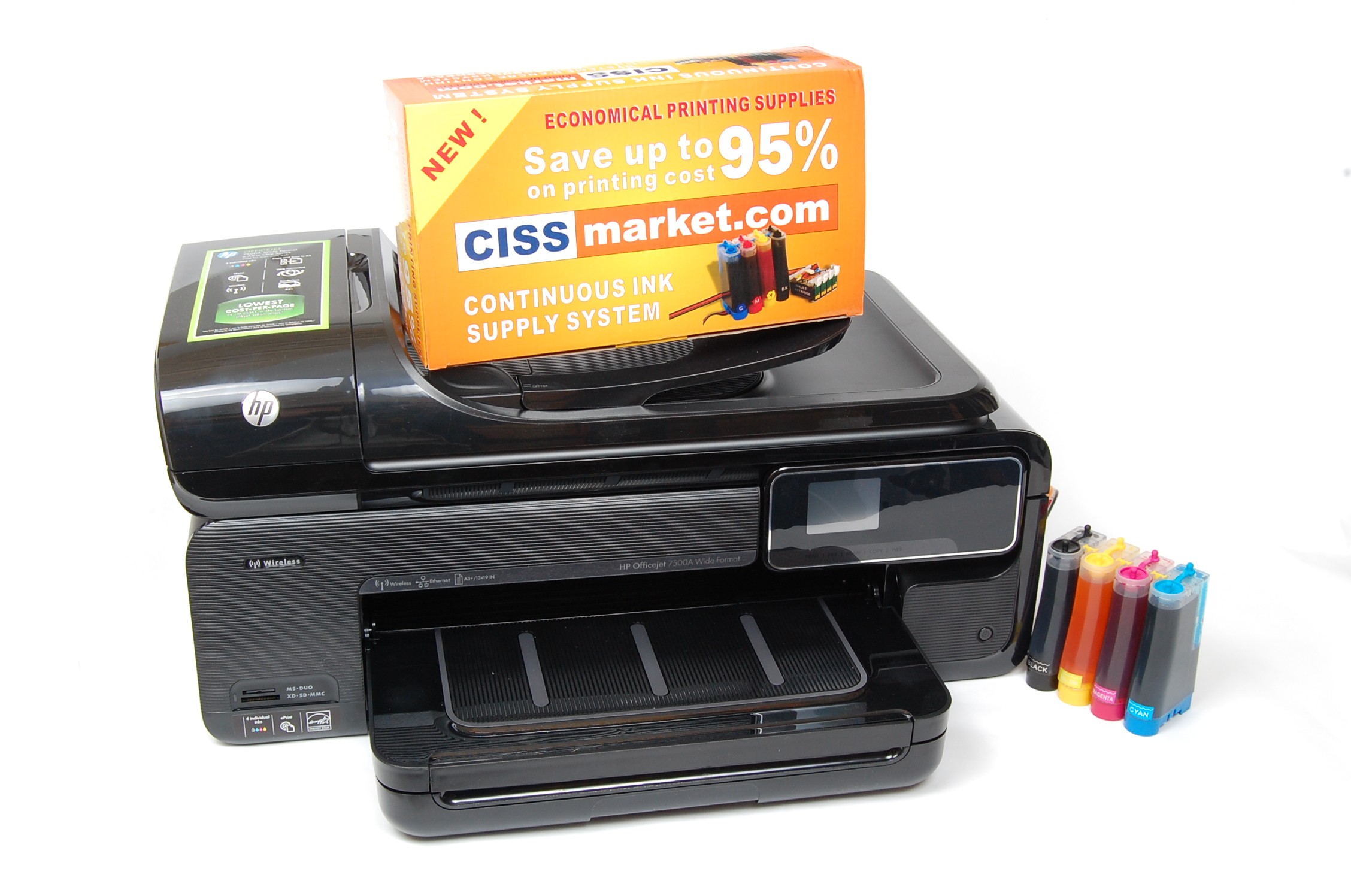 HP Officejet Pro 7500A , A3+ cu CISS - CISSmarket